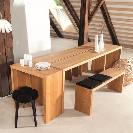 Raumgestalt Bank Eiche Lamellen natur Breite 140cm – ROMODO